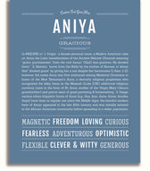 Aniya | Name Art Print – Name Stories