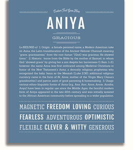 Aniya | Name Art Print – Name Stories
