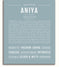 Aniya Personalized Name Meaning Art Prints – Name Stories