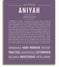Aniyah Personalized Name Meaning Art Prints – Name Stories