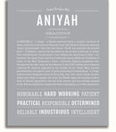 Aniyah | Name Art Print – Name Stories