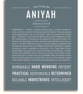 Aniyah | Name Art Print – Name Stories