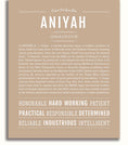 Aniyah | Name Art Print – Name Stories