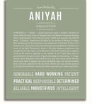 Aniyah | Name Art Print – Name Stories