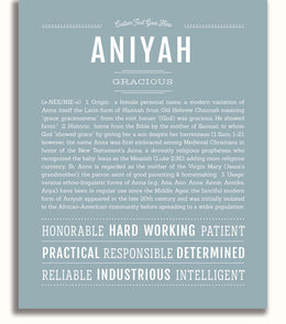Aniyah | Name Art Print – Name Stories