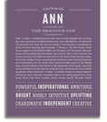 Ann Personalized Name Meaning Art Prints – Name Stories