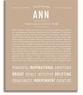 Ann | Name Art Print – Name Stories