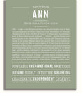 Ann | Name Art Print – Name Stories