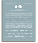 Ann Personalized Name Meaning Art Prints – Name Stories