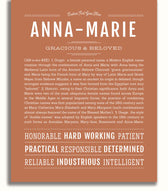 Annamarie Personalized Name Meaning Art Prints – Name Stories