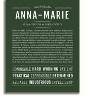 Annamarie Personalized Name Meaning Art Prints – Name Stories