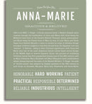 Annamarie Personalized Name Meaning Art Prints – Name Stories