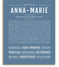 Annamarie Personalized Name Meaning Art Prints – Name Stories