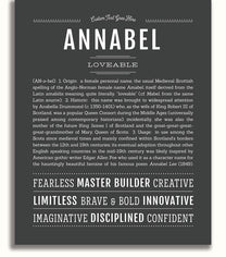 Annabel Personalized Name Meaning Art Prints – Name Stories