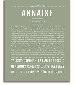 Annaise Personalized Name Meaning Art Prints – Name Stories