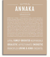Annaka Personalized Name Meaning Art Prints – Name Stories