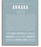 Annaka | Name Art Print – Name Stories