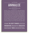 Annalee | Name Art Print – Name Stories