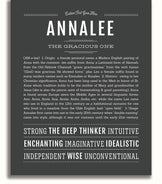 Annalee | Name Art Print – Name Stories