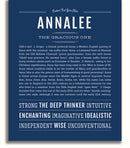 Annalee Personalized Name Meaning Art Prints – Name Stories