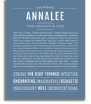 Annalee Personalized Name Meaning Art Prints – Name Stories