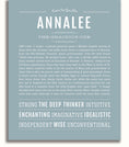 Annalee | Name Art Print – Name Stories