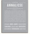 Annaliese Personalized Name Meaning Art Prints – Name Stories