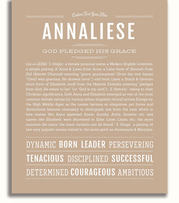 Annaliese | Name Art Print – Name Stories