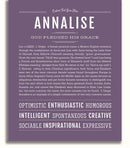 Annalise | Name Art Print – Name Stories