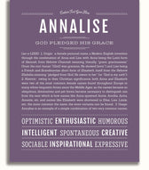 Annalise | Name Art Print – Name Stories