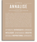 Annalise | Name Art Print – Name Stories