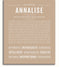 Annalise | Name Art Print – Name Stories