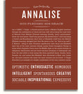 Annalise | Name Art Print – Name Stories