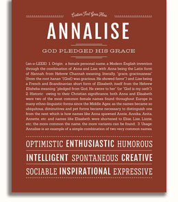 Annalise | Name Art Print – Name Stories