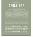 Annalise | Name Art Print – Name Stories