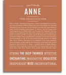 Anne Personalized Name Meaning Art Prints – Name Stories