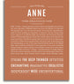 Anne Personalized Name Meaning Art Prints – Name Stories