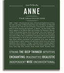 Anne Personalized Name Meaning Art Prints – Name Stories