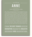 Anne Personalized Name Meaning Art Prints – Name Stories