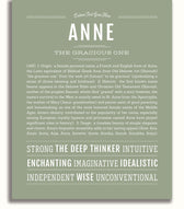 Anne Personalized Name Meaning Art Prints – Name Stories