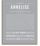 Annelise Personalized Name Meaning Art Prints – Name Stories