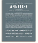 Annelise Personalized Name Meaning Art Prints – Name Stories