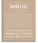 Annelise Personalized Name Meaning Art Prints – Name Stories