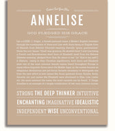 Annelise Personalized Name Meaning Art Prints – Name Stories