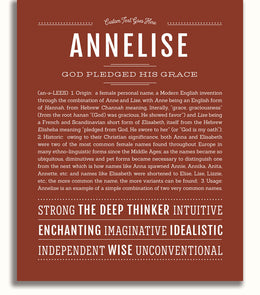 Annelise | Name Art Print – Name Stories