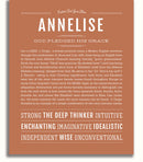 Annelise Personalized Name Meaning Art Prints – Name Stories