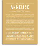 Annelise Personalized Name Meaning Art Prints – Name Stories