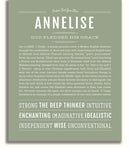 Annelise Personalized Name Meaning Art Prints – Name Stories