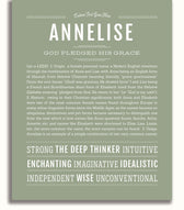 Annelise Personalized Name Meaning Art Prints – Name Stories