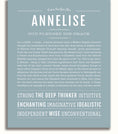 Annelise Personalized Name Meaning Art Prints – Name Stories